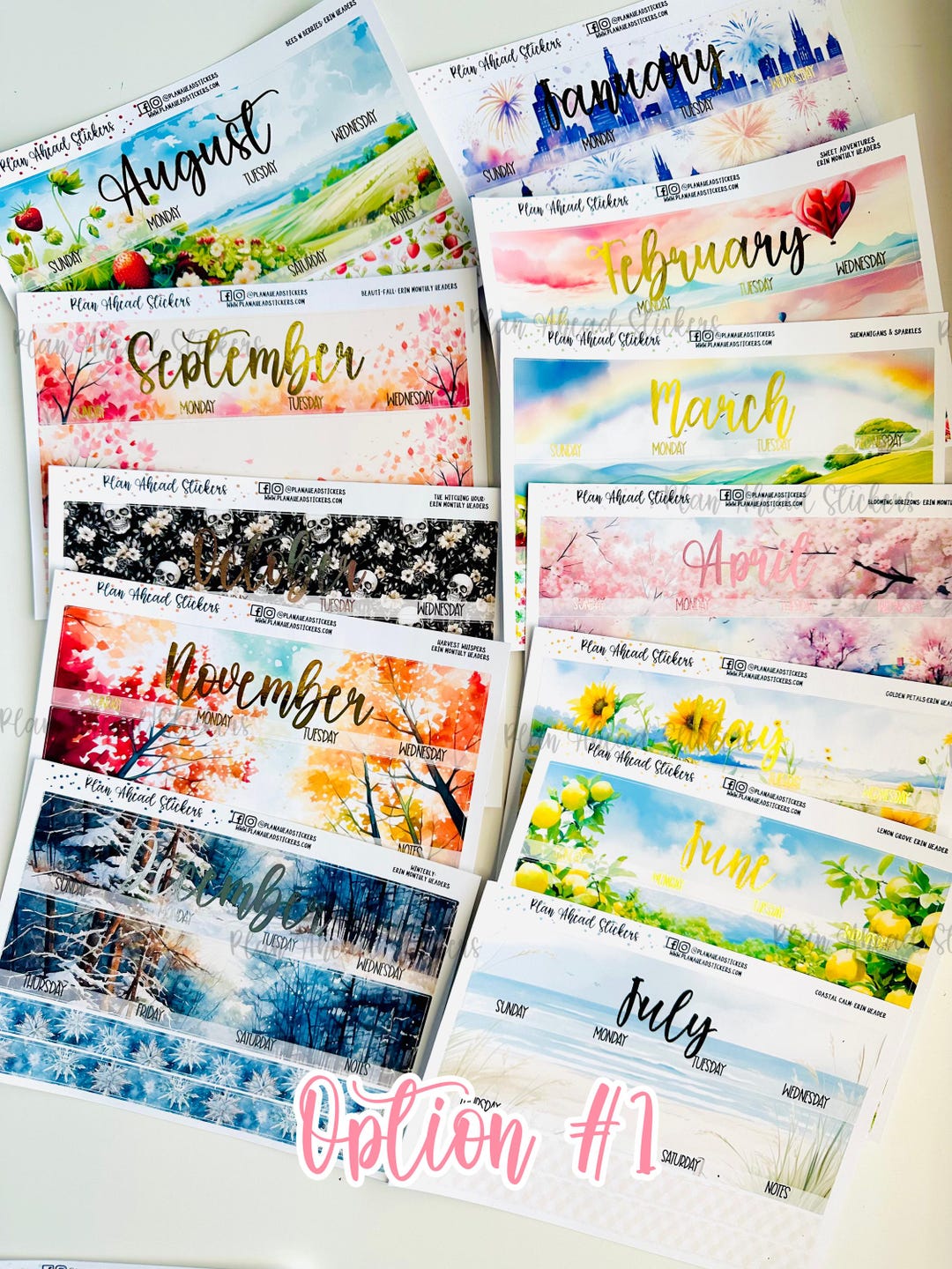 Save 20% on the Bundle of FOILED Set of 12 Months Headers Monthly Kits for Erin Condren Planner ...