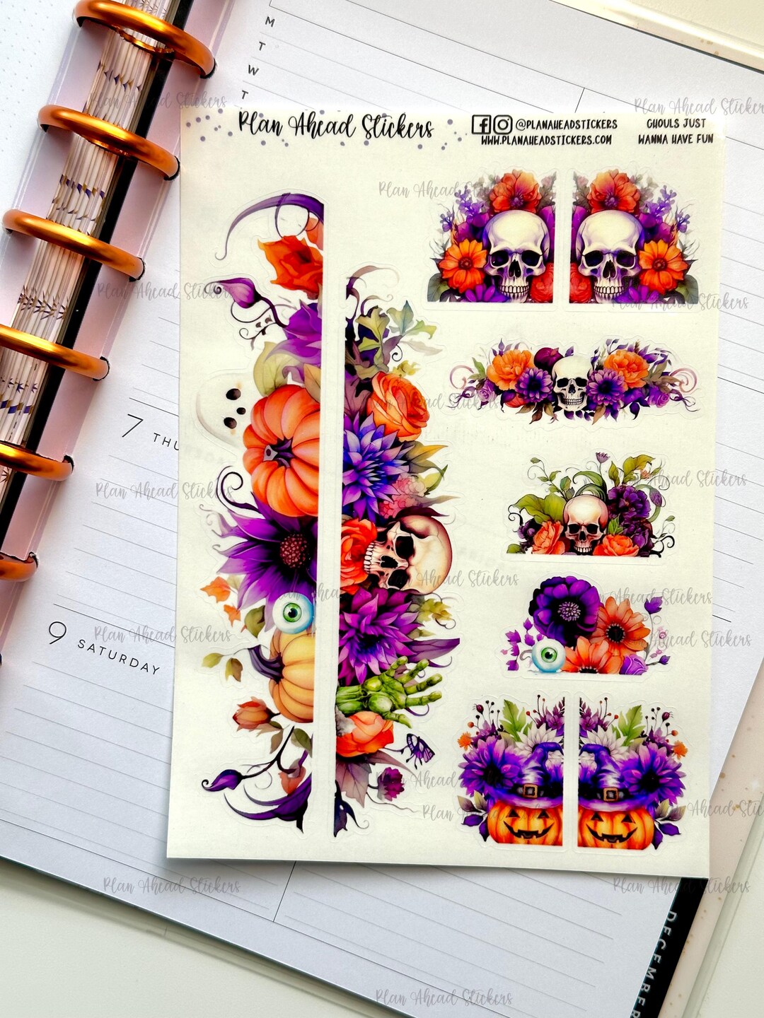 Ghouls Just Wanna Have Fun Matte Washi Border Stickers Watercolor ...