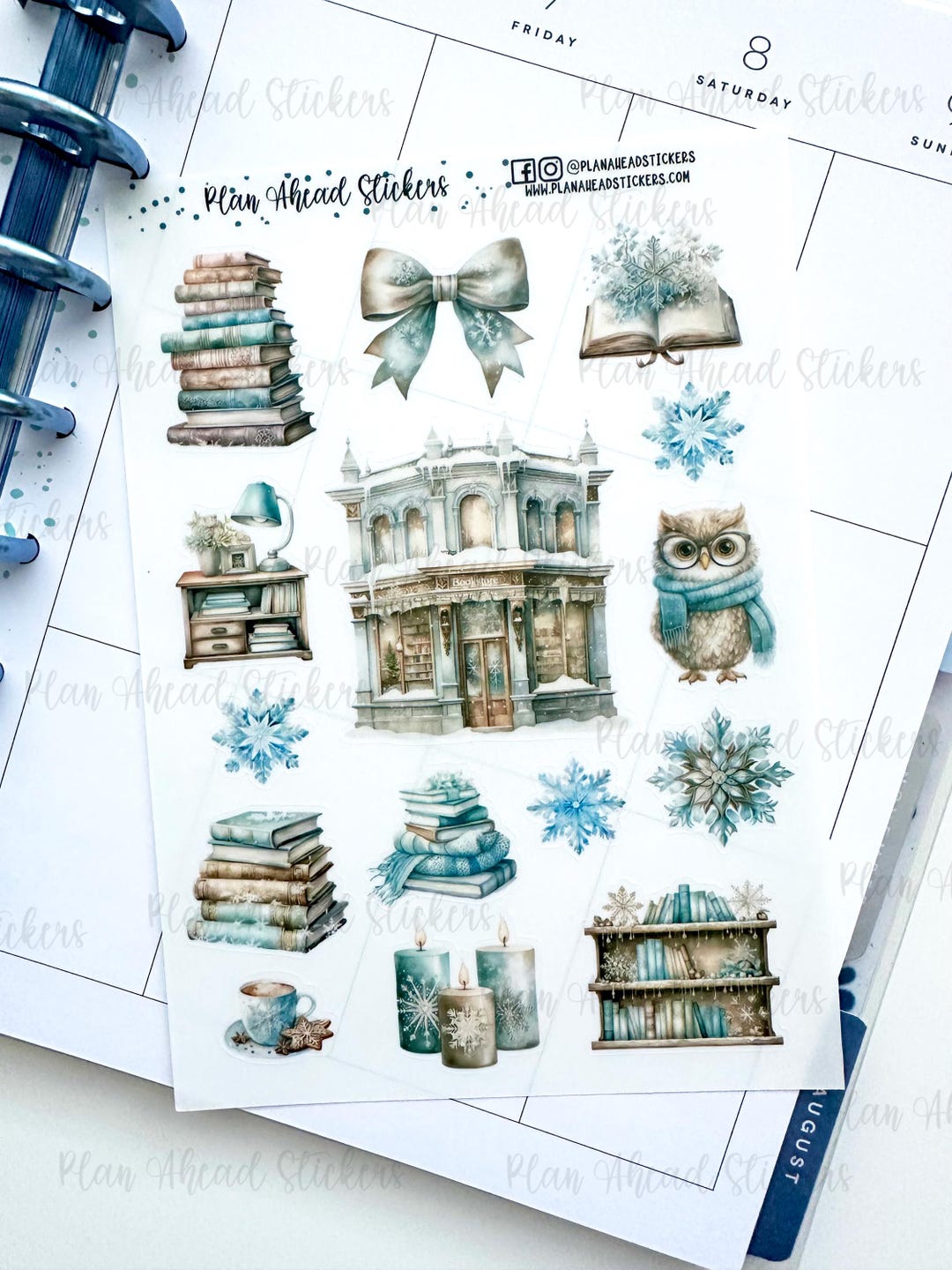 Winterly Books Add on Matte Washi Stickers Watercolor Bullet Journal ...