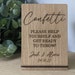 Confetti Wedding Sign | Personalised Confetti Wedding Sign | Oak Wooden ...