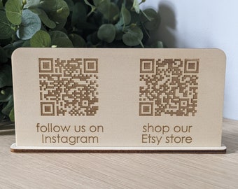 Double Qr Code Sign - Etsy Ireland