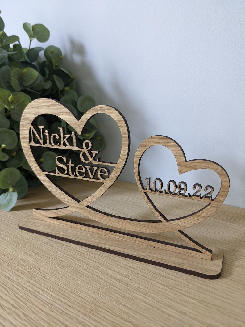 Oak Personalised Wedding Sign First Names and Date Wedding - Etsy
