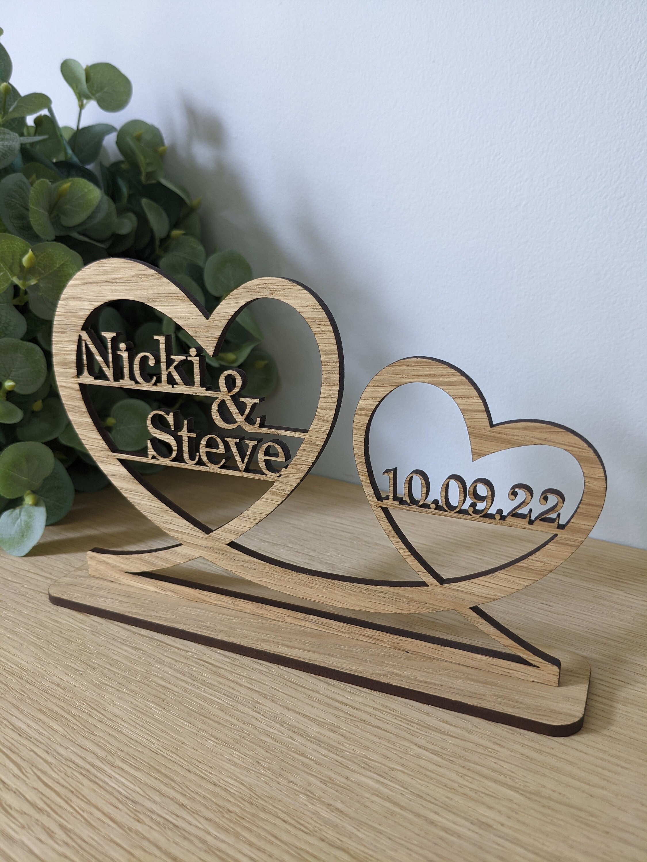 Oak Personalised Wedding Sign | First Names and Date Wedding Sign | Top ...