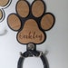 Personalised Dog Lead Hook | Dog Lead Holder | Dog Paw Print Lead ...