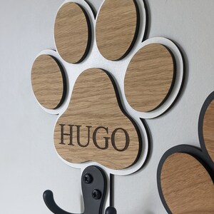 Personalised Dog Lead Hook | Dog Lead Holder | Dog Paw Print Lead ...