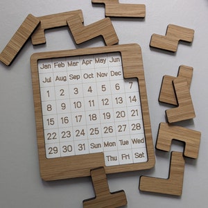 Daily Calendar With Weekdays Puzzle | Infinite Puzzle | Gift for Puzzle ...