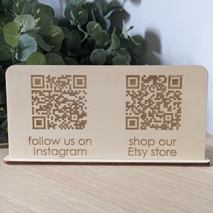 Double QR Code Sign | Double QR Code Plaque | QR Code Website, Etsy ...