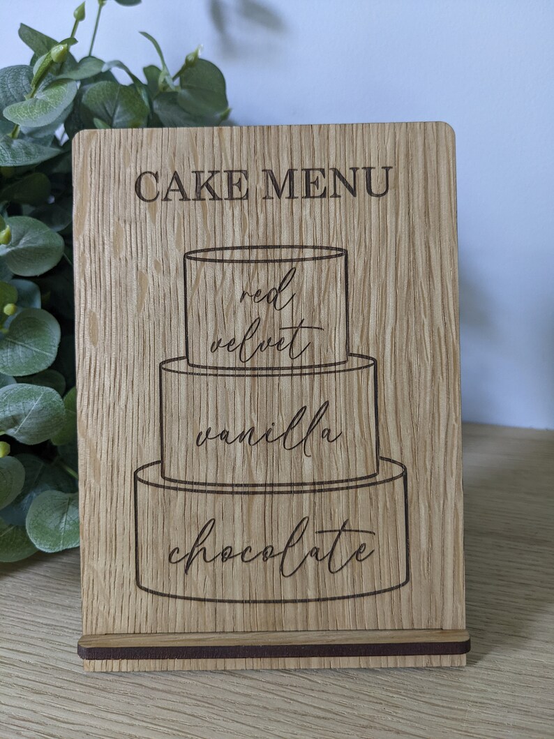 Cake Menu Cake Flavour Wedding Sign Personalised Cake Menu - Etsy