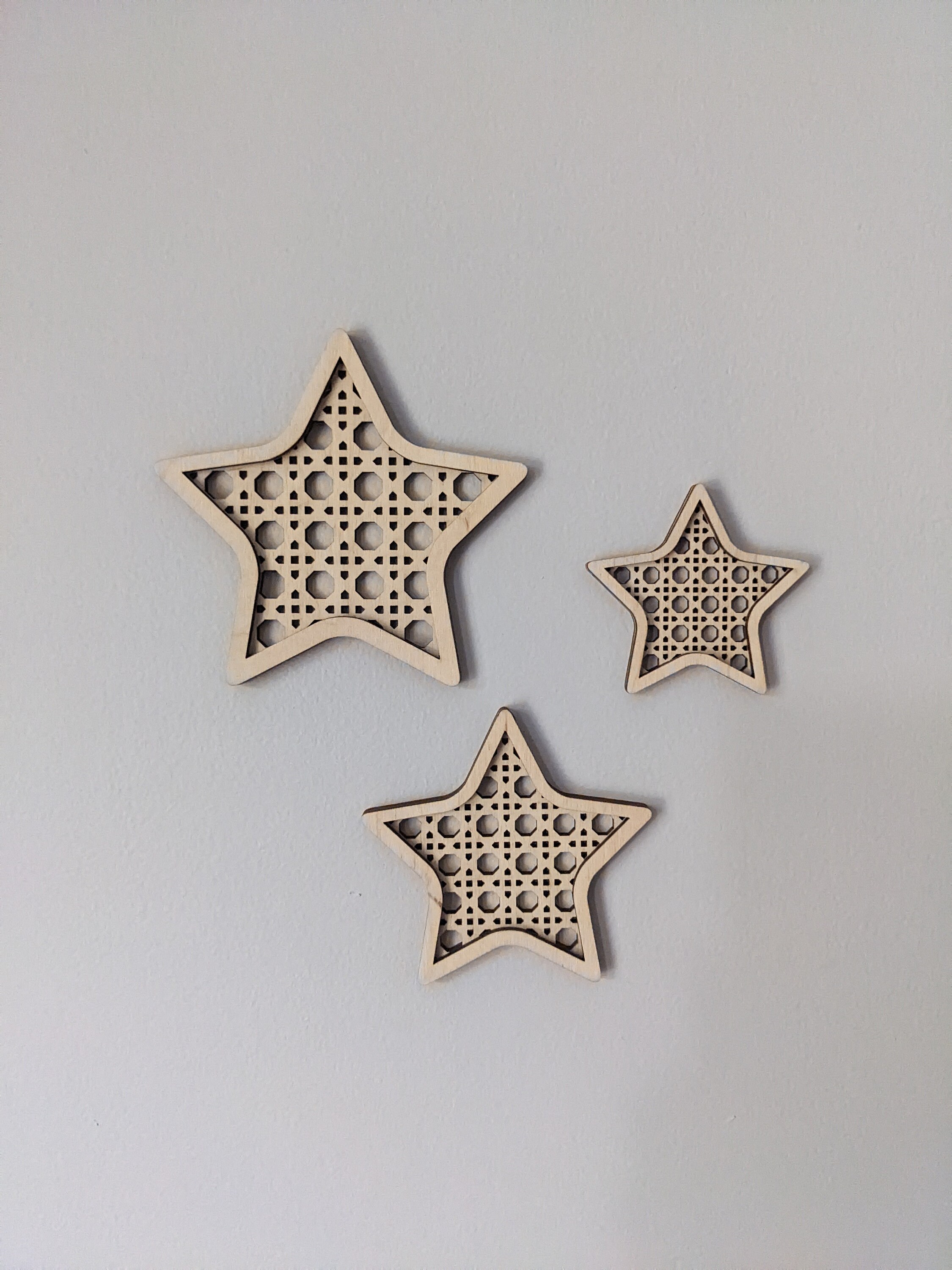 Rattan Inspired Moon and Star Set Rattan Moon Rattan Star - Etsy