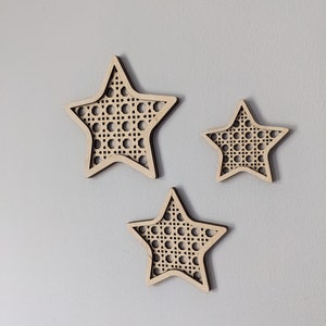 Rattan Inspired Moon and Star Set | Rattan Moon | Rattan Star | Rattan ...