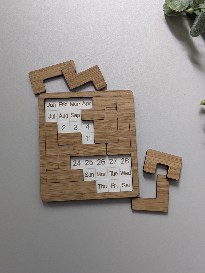 Daily Calendar With Weekdays Puzzle | Infinite Puzzle | Gift for Puzzle ...