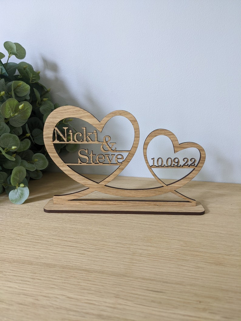 Oak Personalised Wedding Sign First Names and Date Wedding - Etsy