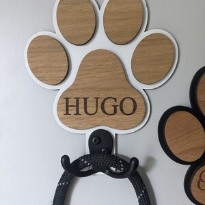 Personalised Dog Lead Hook | Dog Lead Holder | Dog Paw Print Lead ...