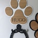 Personalised Dog Lead Hook Dog Lead Holder Dog Paw Print Lead Holder ...
