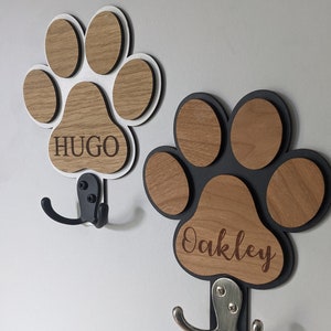 Personalised Dog Lead Hook | Dog Lead Holder | Dog Paw Print Lead ...