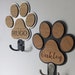 Personalised Dog Lead Hook | Dog Lead Holder | Dog Paw Print Lead ...
