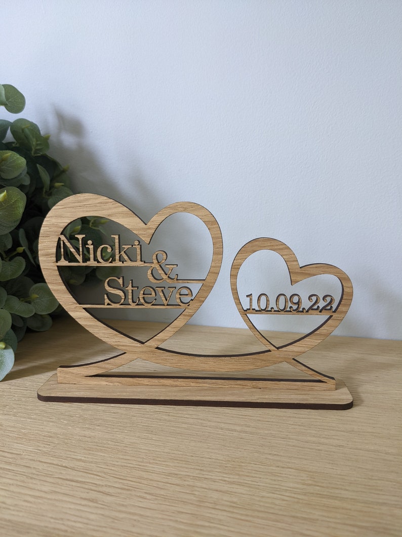 Oak Personalised Wedding Sign | First Names and Date Wedding Sign | Top ...