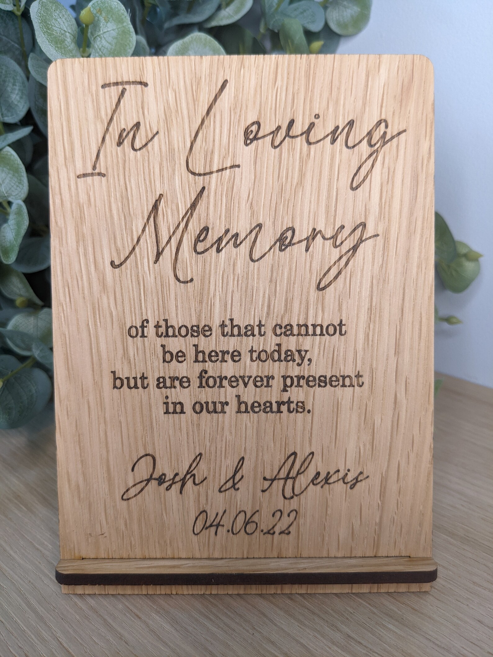 In Loving Memory Wedding Sign | Personalised in Loving Memory Wedding ...