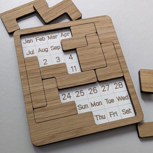 Daily Calendar With Weekdays Puzzle | Infinite Puzzle | Gift for Puzzle ...