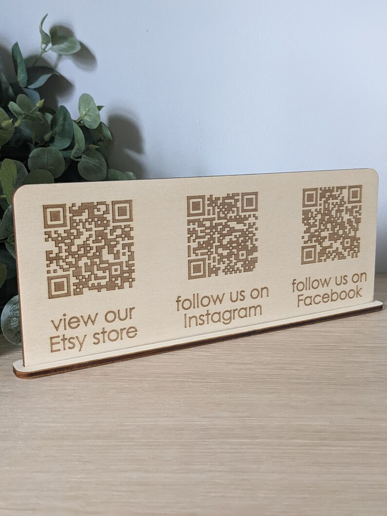 Triple QR Code Sign Tripe QR Code Plaque QR Code Website - Etsy UK