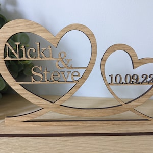 Oak Personalised Wedding Sign | First Names and Date Wedding Sign | Top ...
