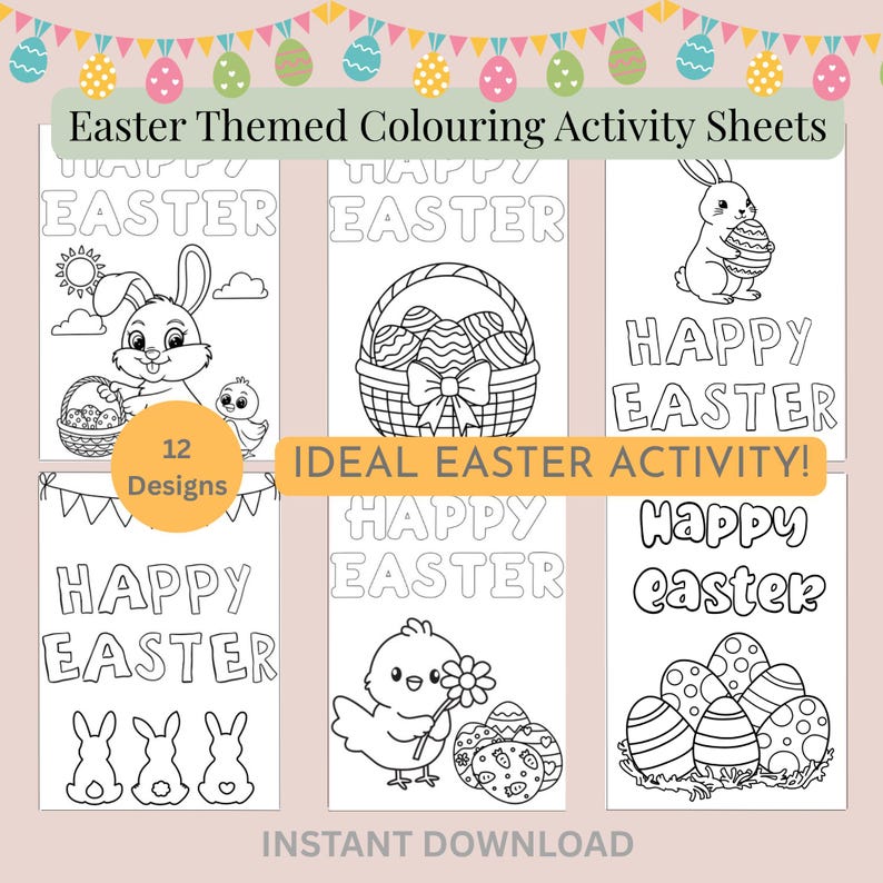 Easter Colouring Pages Printable | Kids Easter Activity Sheets | 12 ...