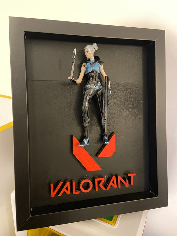Valorant JETT 3D Model Figure With Black Frame - Etsy