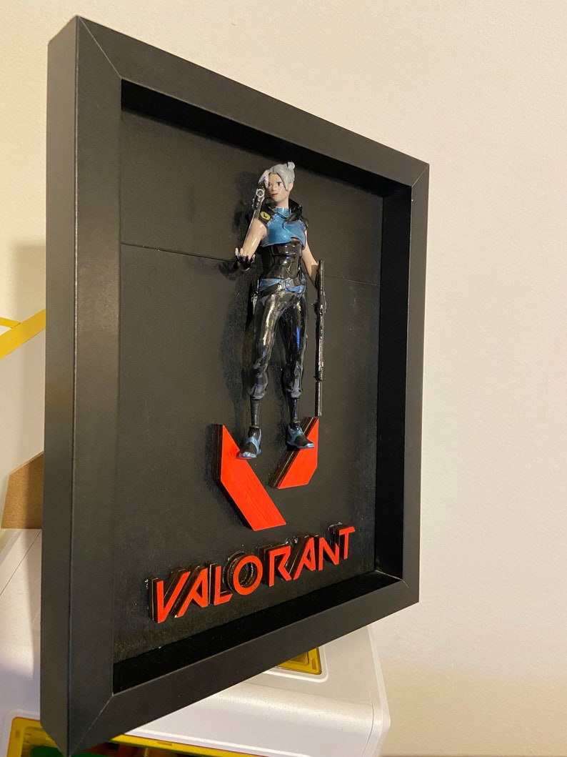 Valorant JETT 3D Model Figure With Black Frame - Etsy