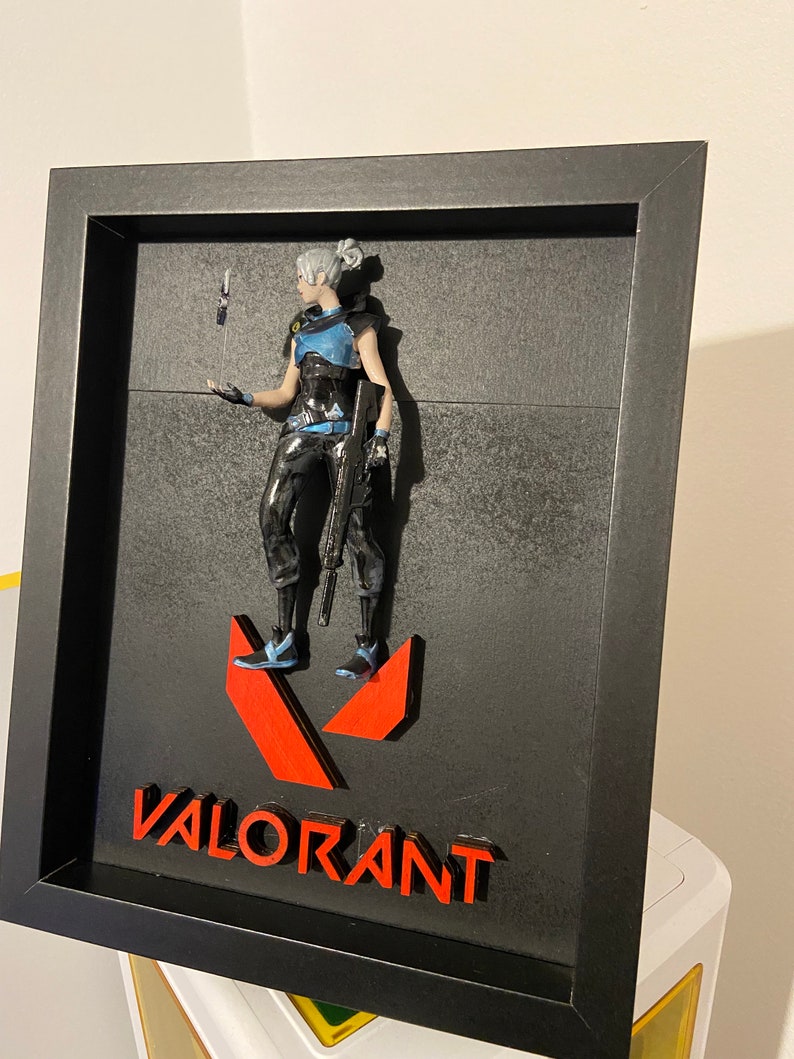 Valorant JETT 3D Model Figure With Black Frame - Etsy