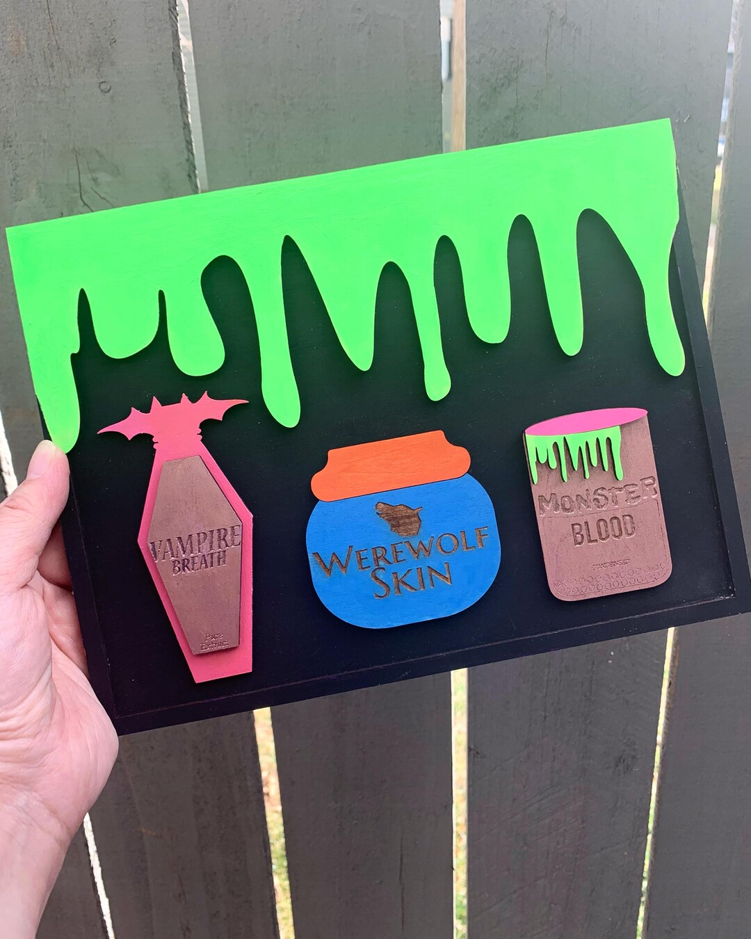 Goosebumps Sign Slime Wood Sign Decor | Book Lover Gift | Shelf Decor ...