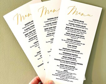 Elegant Menu Cards - Etsy UK