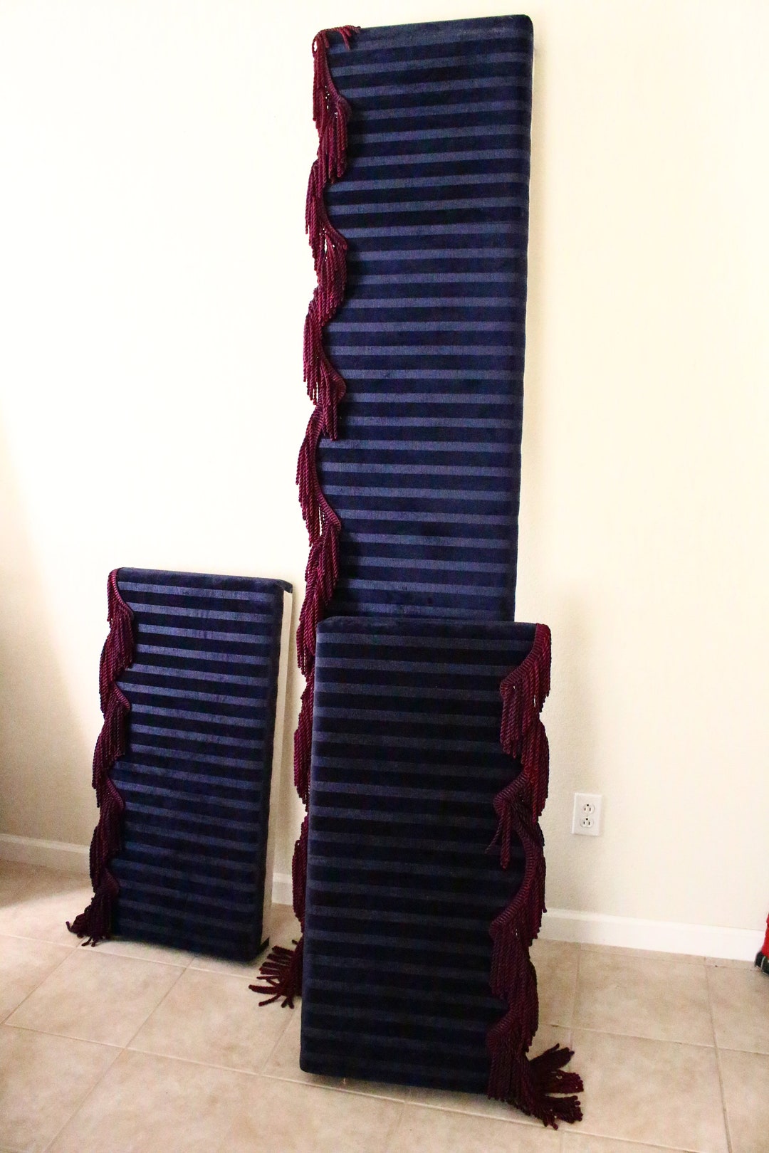 Blue Velvet Cornice Boxes Set of Three - Etsy