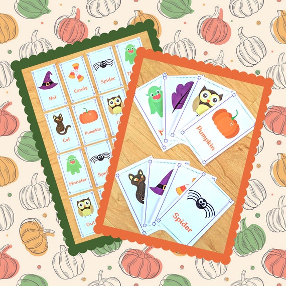 Cute Halloween Matching Flashcards - Etsy