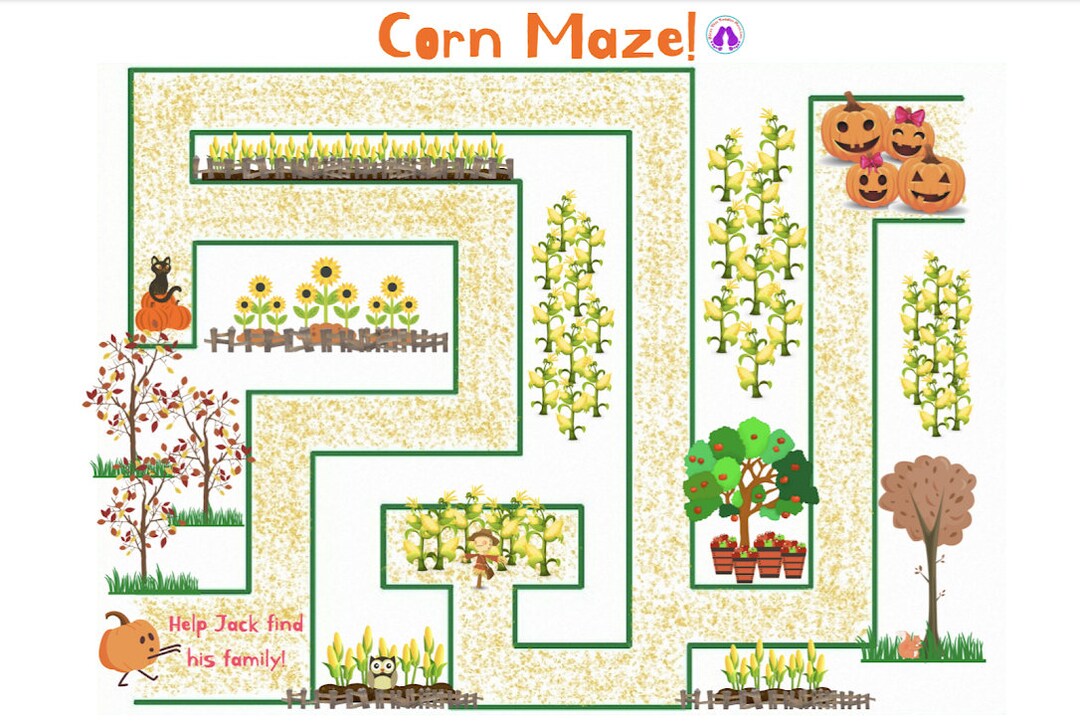 Corn Maze Tracing Activity - Etsy