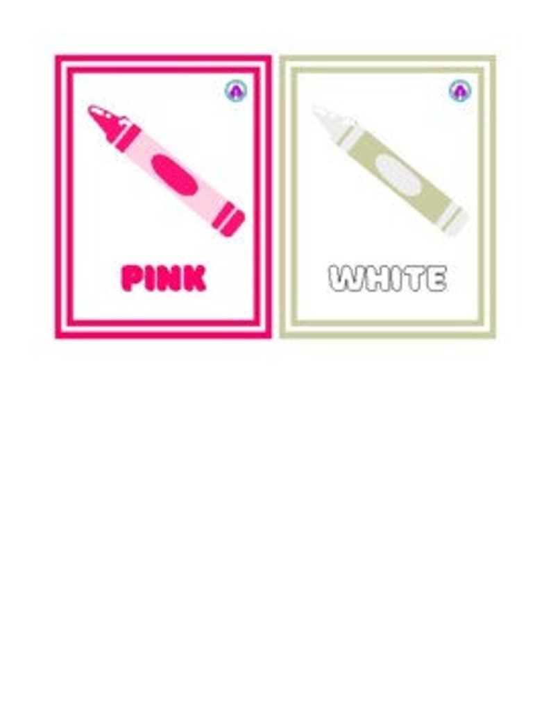 Colored Crayon Flashcards for Color Learning - Etsy