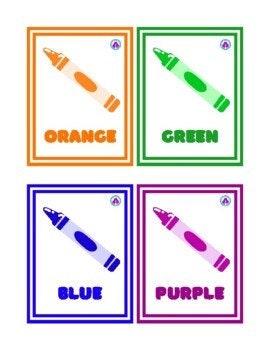 Colored Crayon Flashcards for Color Learning - Etsy