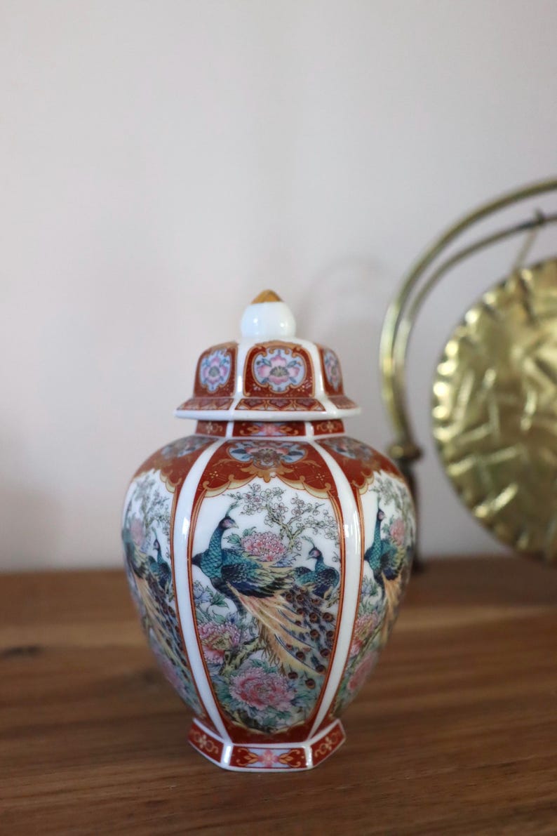 Rare Antique Japanese Peacock Brocade Vintage Porcelain Ginger Jar - Etsy