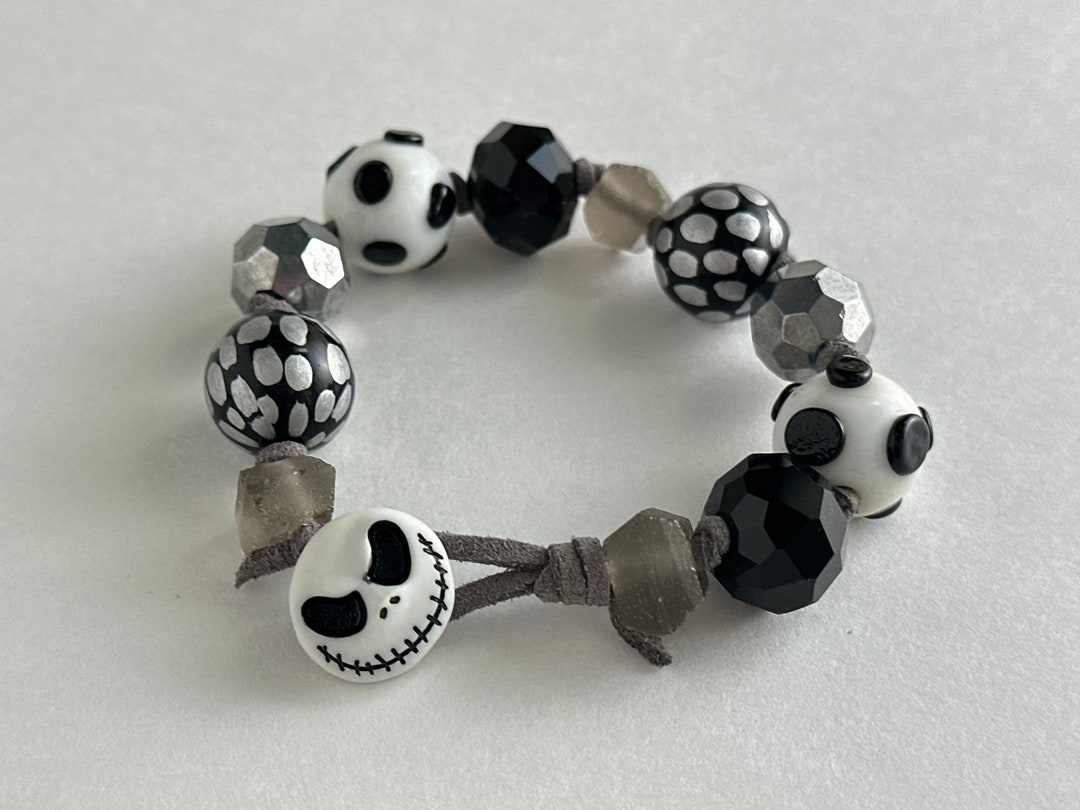 Jack Skellington Leather Button Closure Bracelet - Etsy