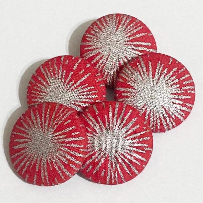 1- Set of 5 Fourth of July Firework 1 1/8” Fabric Buttons - Etsy