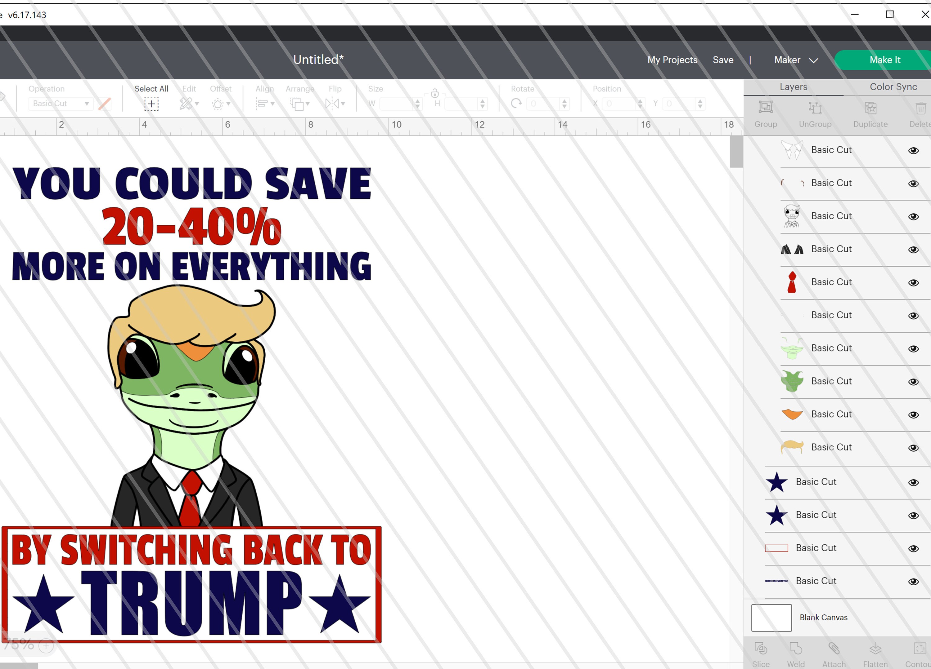 Trump Gecko SVG PNG Multi-layer Cut File for Cricut - Etsy