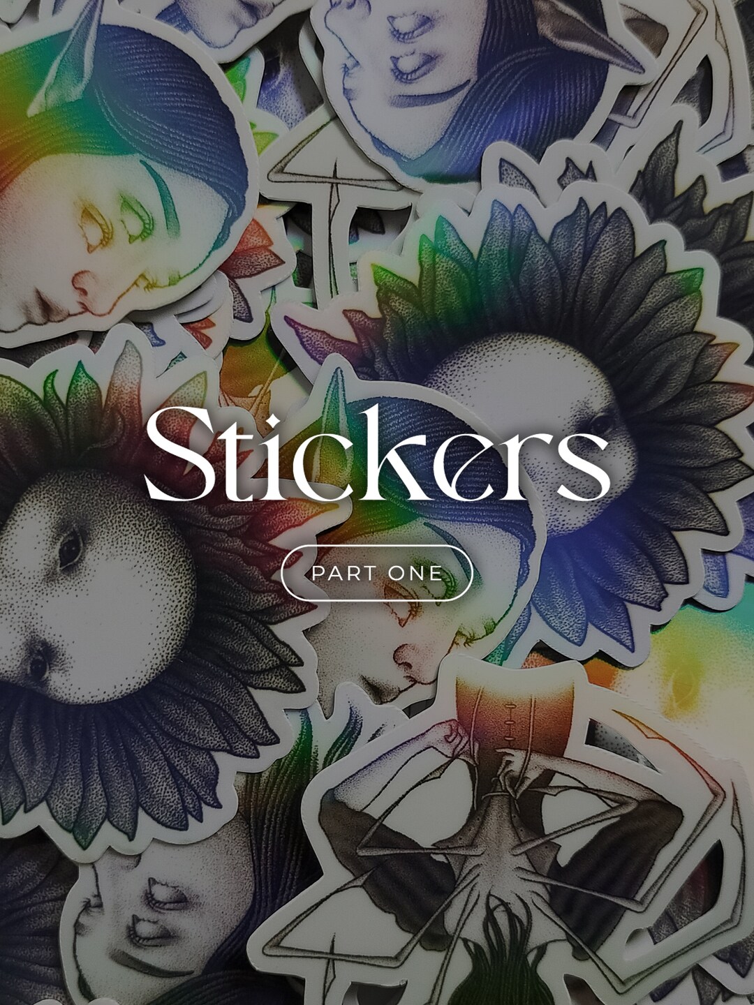 Stippling Art Holographic Stickers Pt. 1 Sunny, the Widow, Four Eyes - Etsy