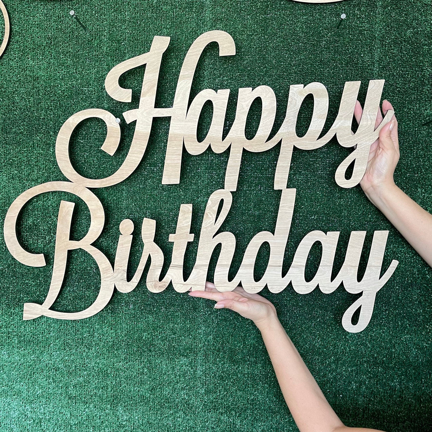 Happy Birthday Sign Happy Birthday Banner Unfinished Wood | Etsy