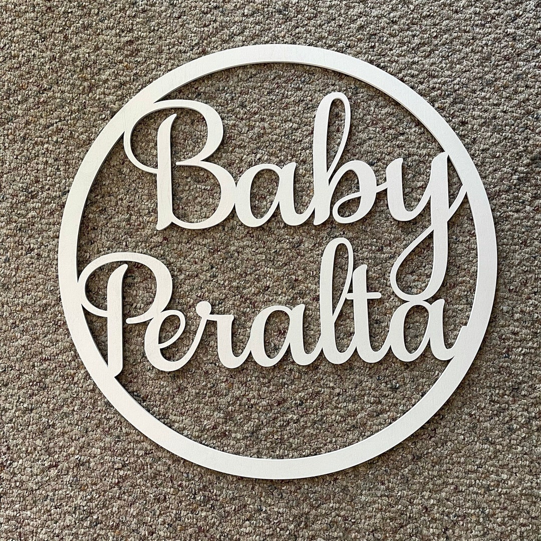 Personalized Circle Name Sign Various Sizes, Wooden Name Sign, Custom ...