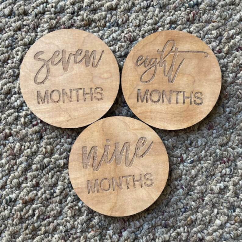 Rustic Wood Baby Milestone Discs, Newborn Photo Prop (1-12 Months) - Etsy
