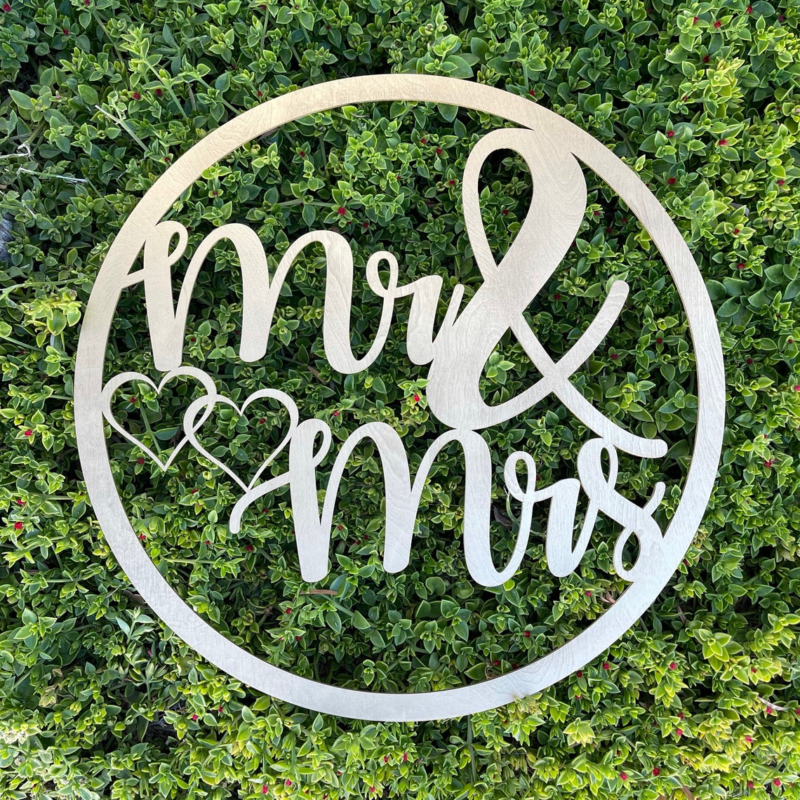 Mr & Mrs Wall Sign, Custom Circle Name Sign, Personalized Two Name Sign ...