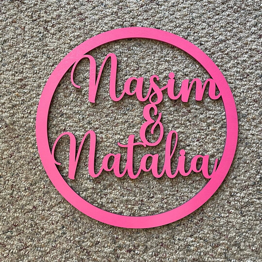Personalized Circle Name Sign Various Sizes, Wooden Name Sign, Custom ...