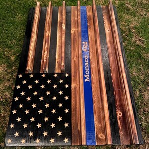 Thin Blue Line Challenge Coin Flag, Police Challenge Coin Charred ...