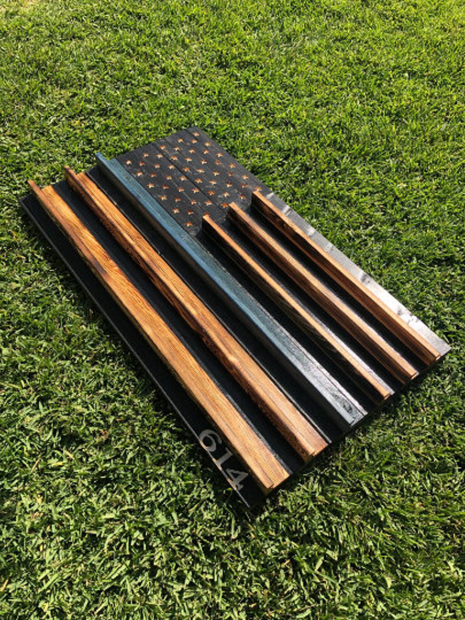 Thin Blue Line Challenge Coin Flag, Police Challenge Coin Charred ...