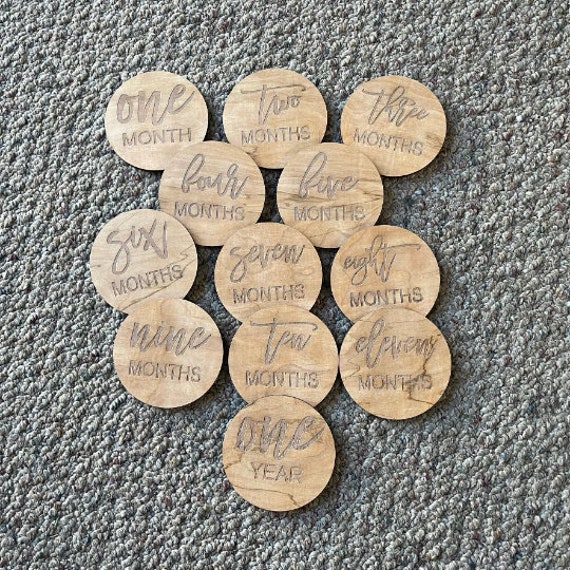 Baby Rustic Wood Month Milestones Theme 1-12 Month Baby | Etsy