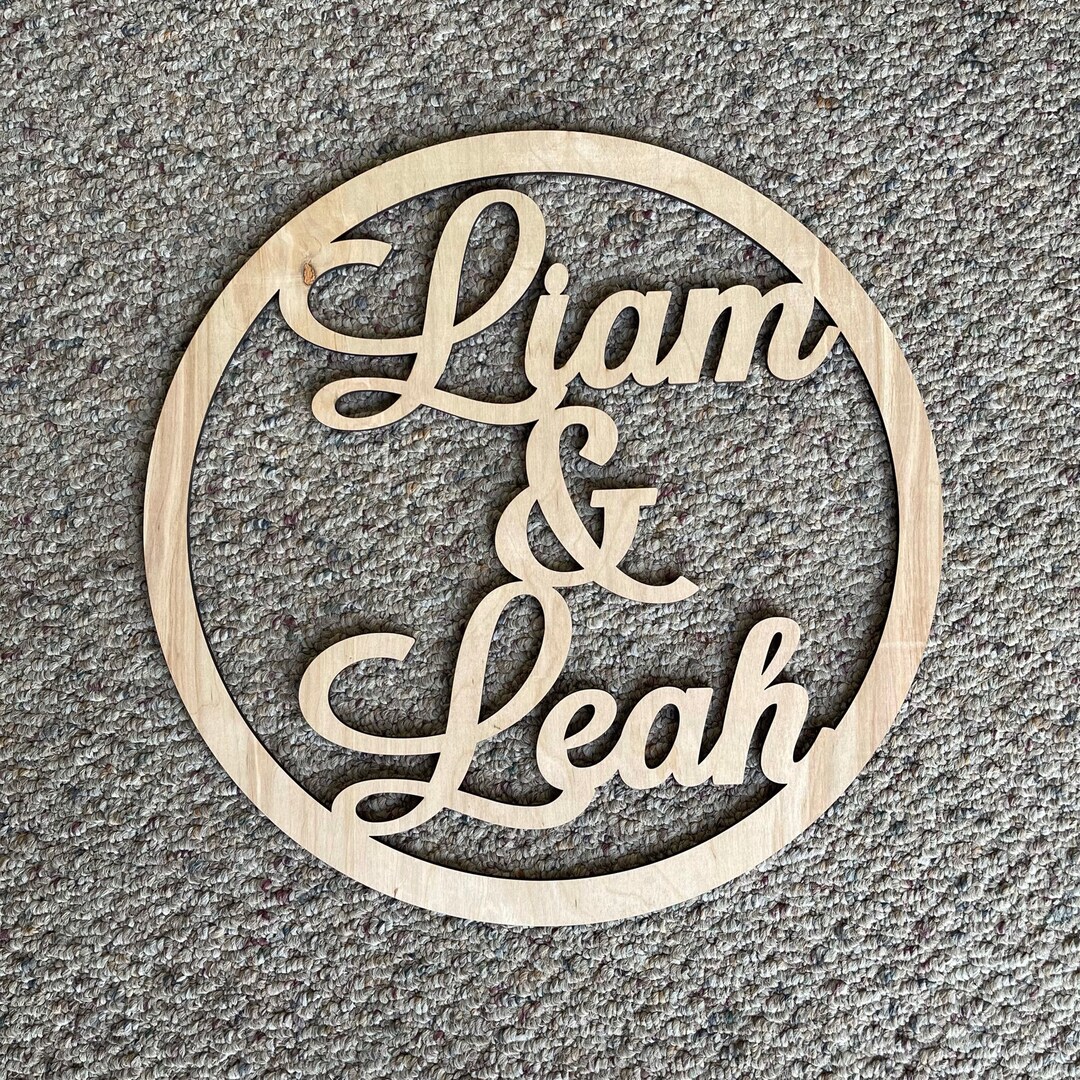 Personalized Wood Wedding Sign, Custom Couple Names, Laser Cut Decor - Etsy